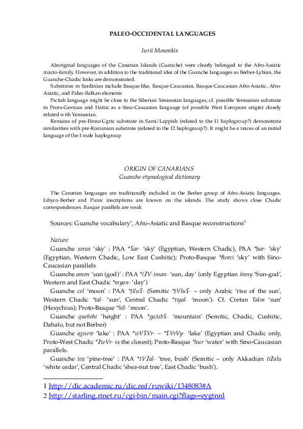 (DOC) Paleo-Occidental languages