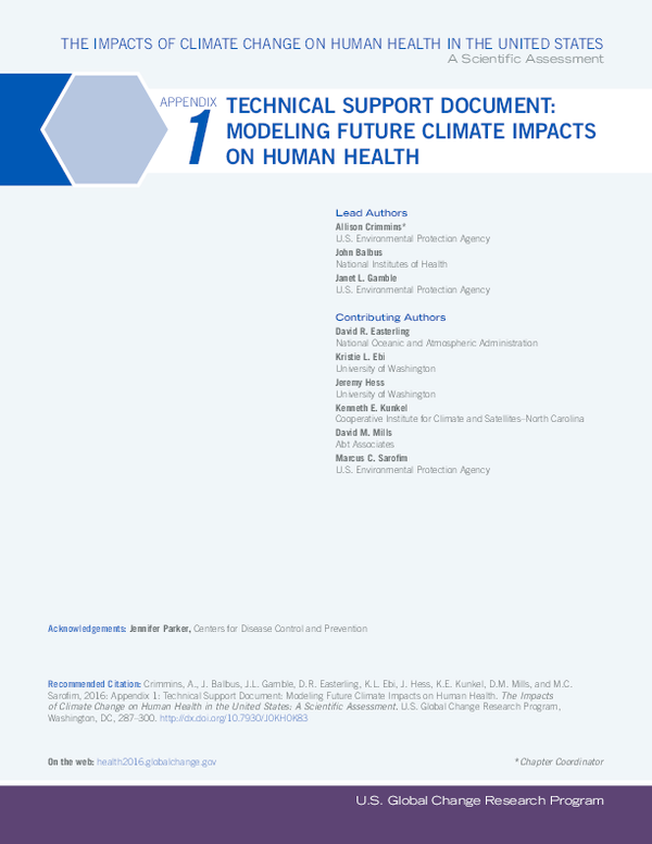 (PDF) Appendix 1 Technical Support Document: THE IMPACTS OF CLIMATE ...