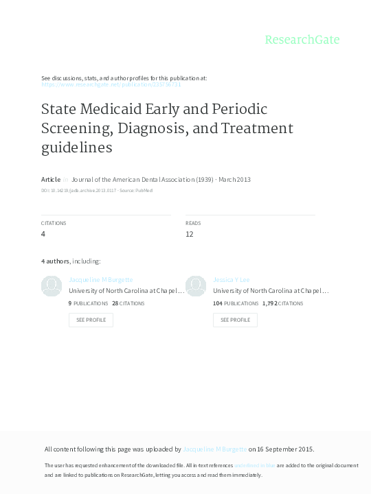 (PDF) State Medicaid Early and Periodic Screening, Diagnosis, and ...
