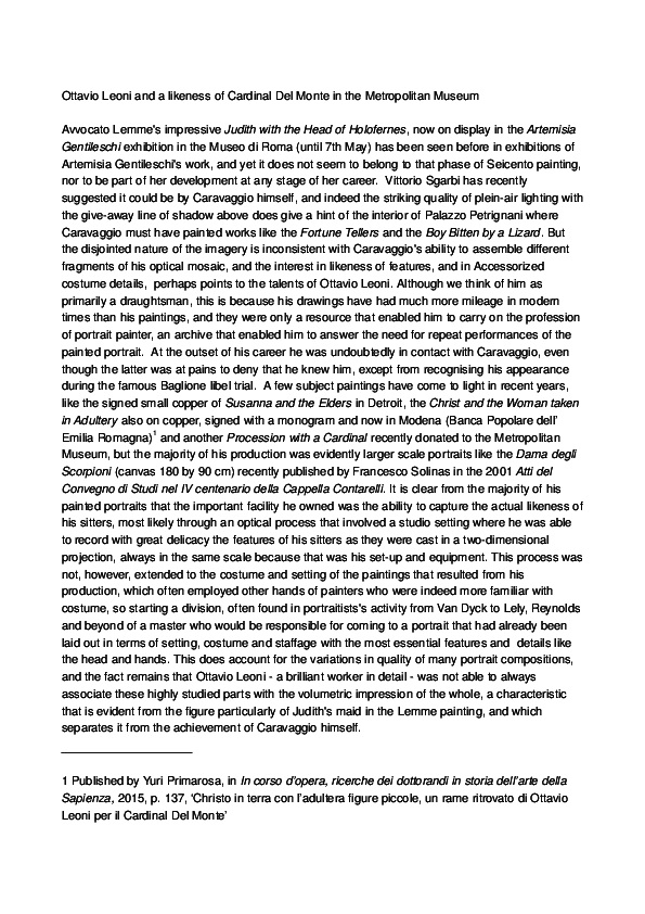 (DOC) Ottavio Leoni and a likeness of Cardinal Del Monte in the ...