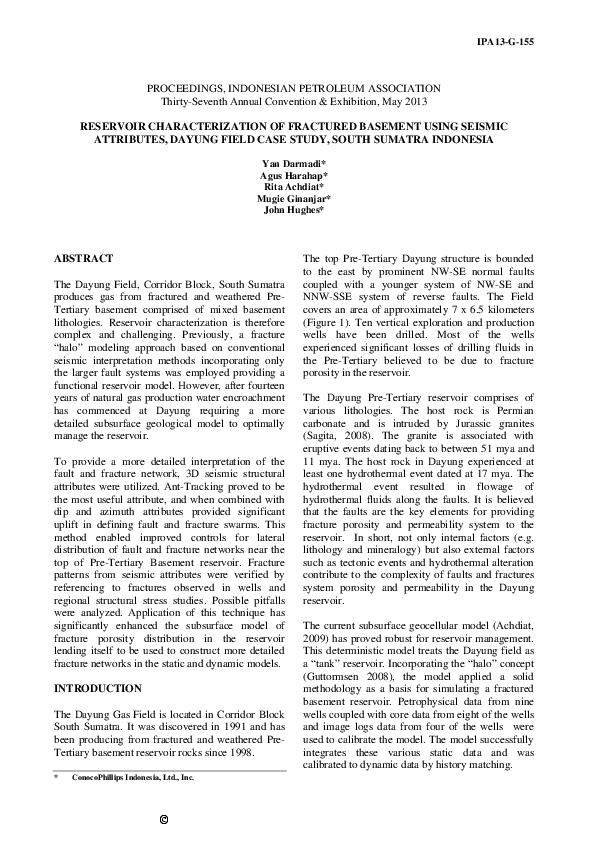 (PDF) RESERVOIR CHARACTERIZATION OF FRACTURED BASEMENT USING SEISMIC ...