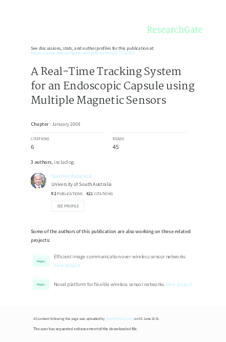 (PDF) A Real-Time Tracking System for an Endoscopic Capsule using ...
