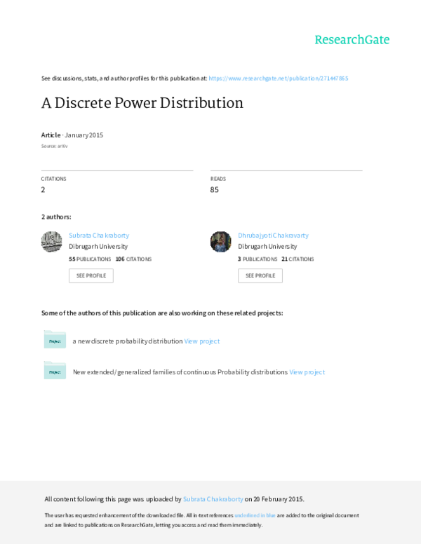 (PDF) A Discrete Power Distribution