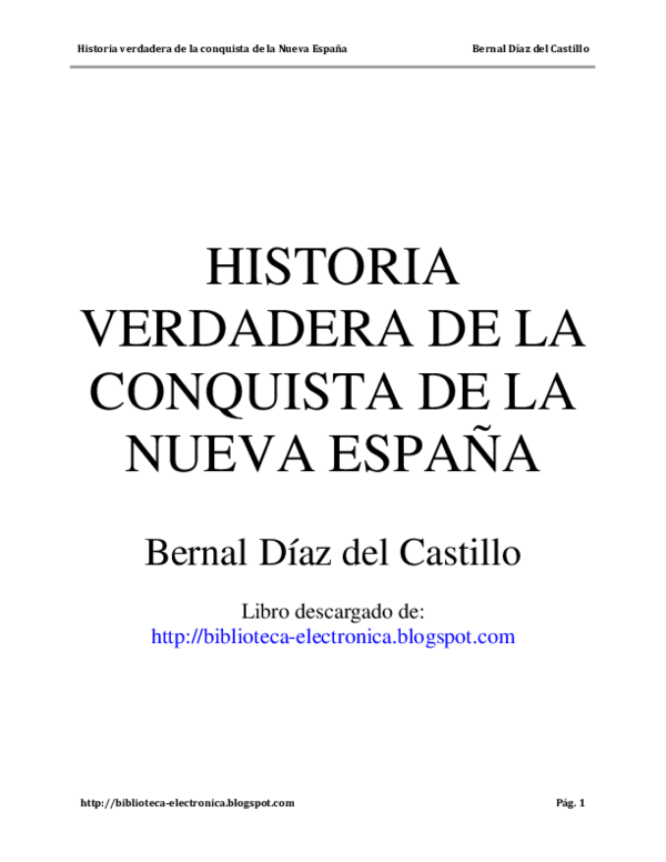(PDF) Historia verdadera de la conquista de la Nueva España HISTORIA ...