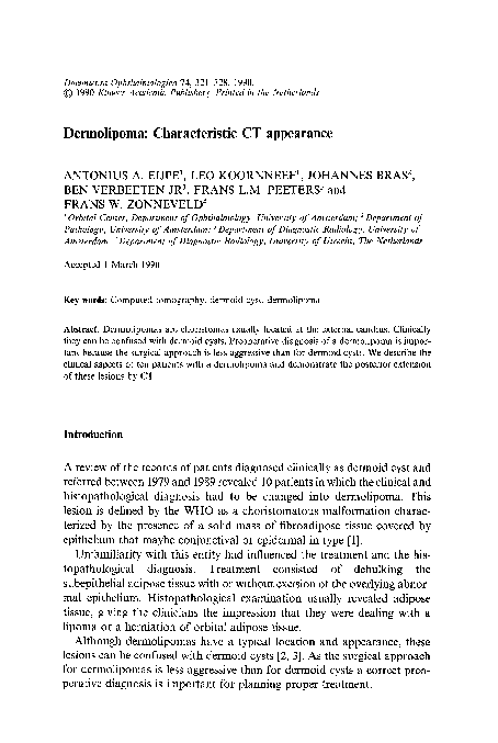 (PDF) Dermolipoma: Characteristic CT appearance | Johannes Bras ...