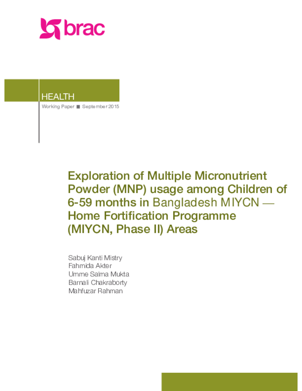 (PDF) Exploration of Multiple Micronutrient Powder (MNP) usage among ...