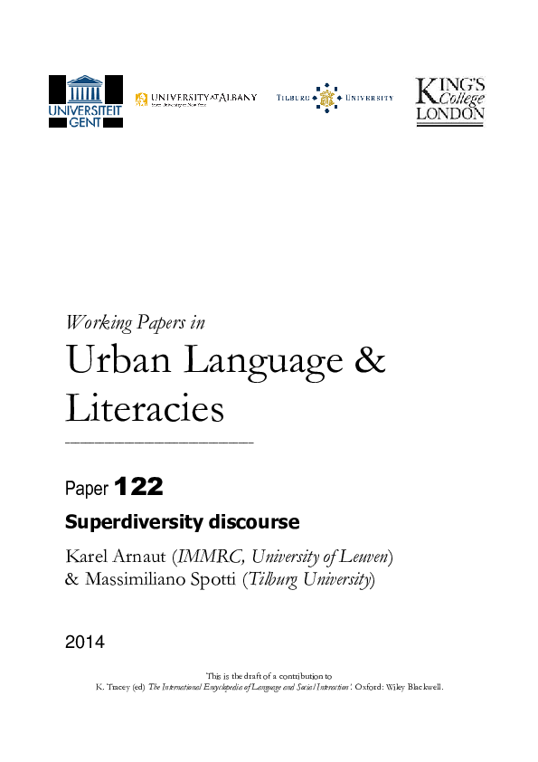 (PDF) Urban Language & Literacies