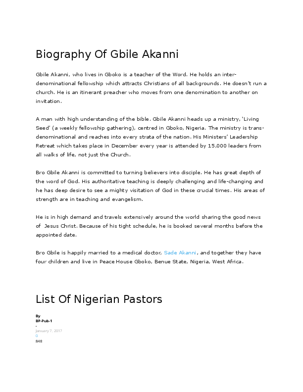 (DOC) Biography Of Gbile Akanni