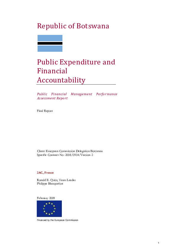 (PDF) Republic of Botswana Public Expenditure and Financial ...