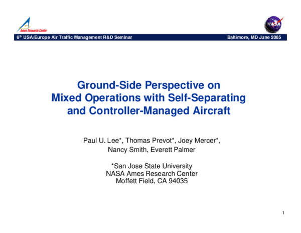 (PDF) Ground-Side Perspective on Mixed Operations with Self-Separating ...