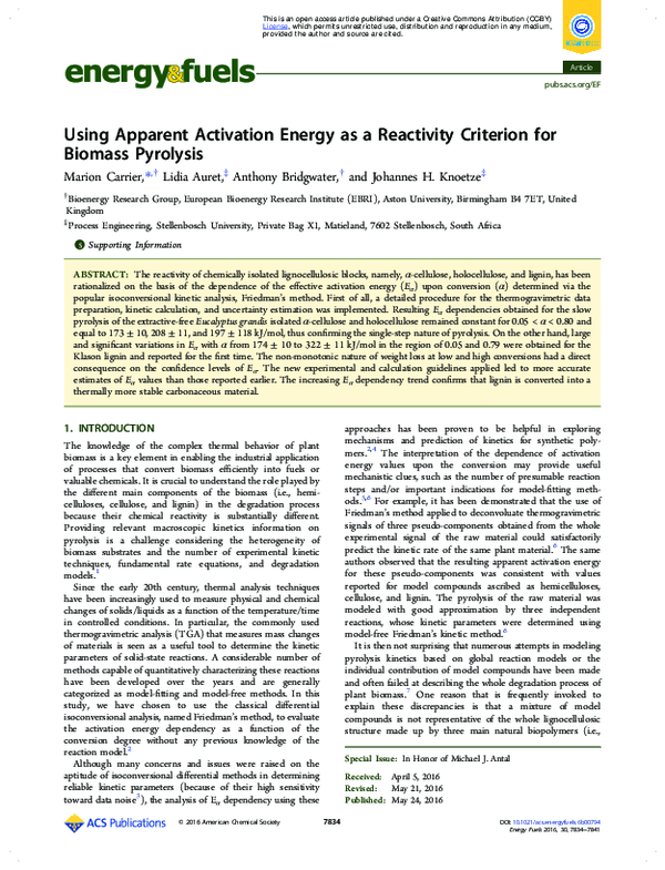 (PDF) Using Apparent Activation Energy as a Reactivity Criterion for ...