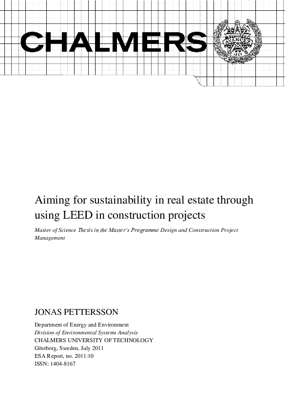 (PDF) Aiming for sustainability in real estate through using LEED in ...