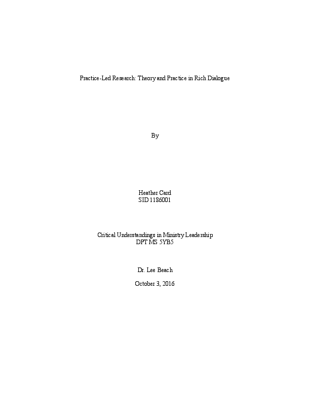 (DOC) Practice-Led Research