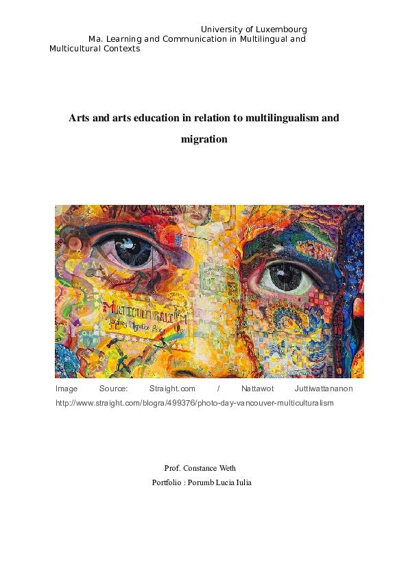 (DOC) Arts and arts education in relation to multilingualism and migration