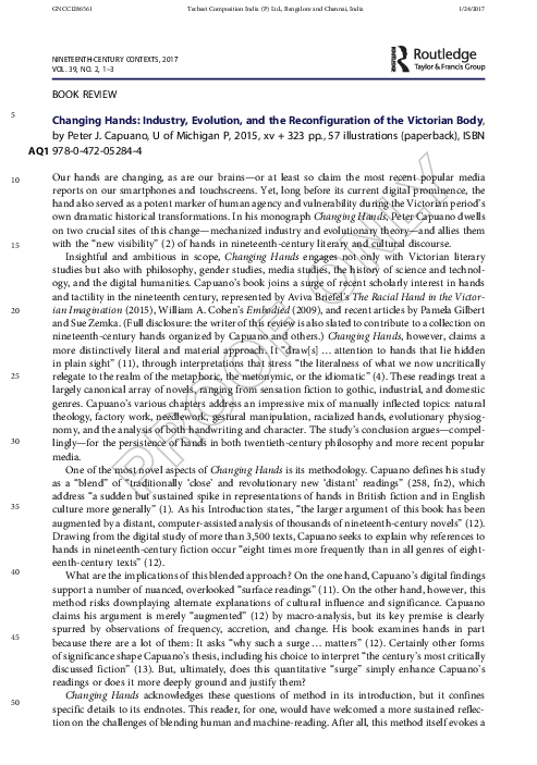 (PDF) Review of Peter Capuano, Changing Hands: Industry, Evolution, and ...