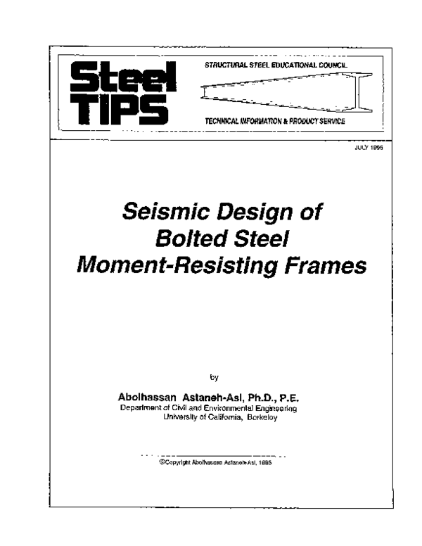 (PDF) Seismic Design of Bolted Steel Moment-Resisting Frames