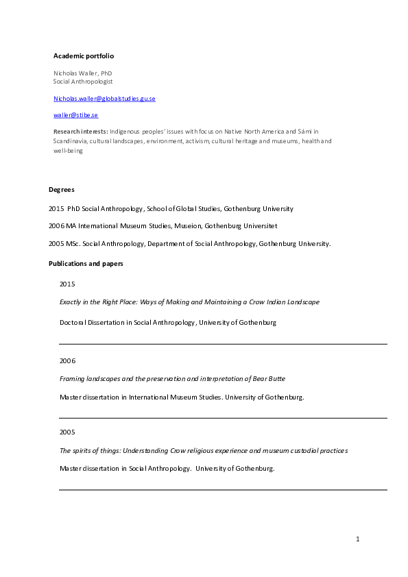 (PDF) Academic portfolio