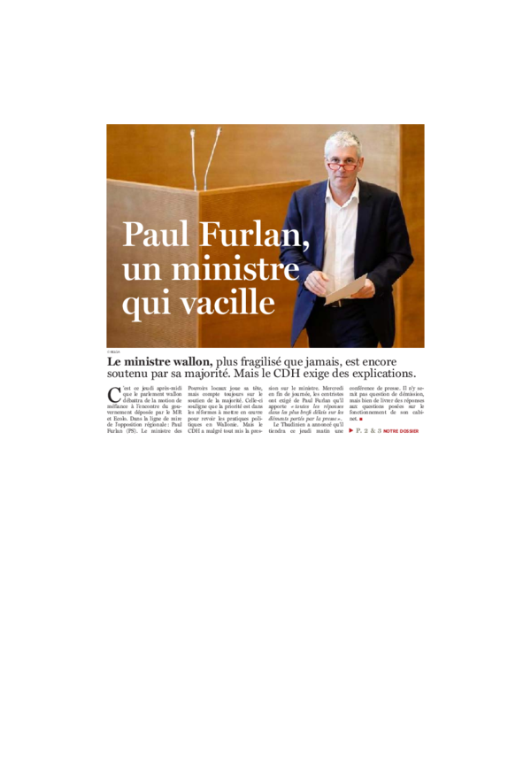 (PDF) Pascal Delwit : Paul Furlan un mininistre qui vascille