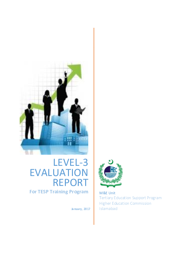 (PDF) LEVEL-3 EVALUATION REPORT For TESP Training Program Tertiary ...