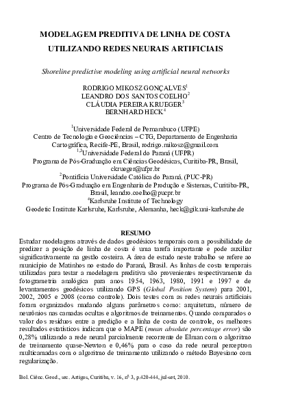 Pdf Shoreline Predictive Modeling Using Artificial Neural Networks Claudia Krueger