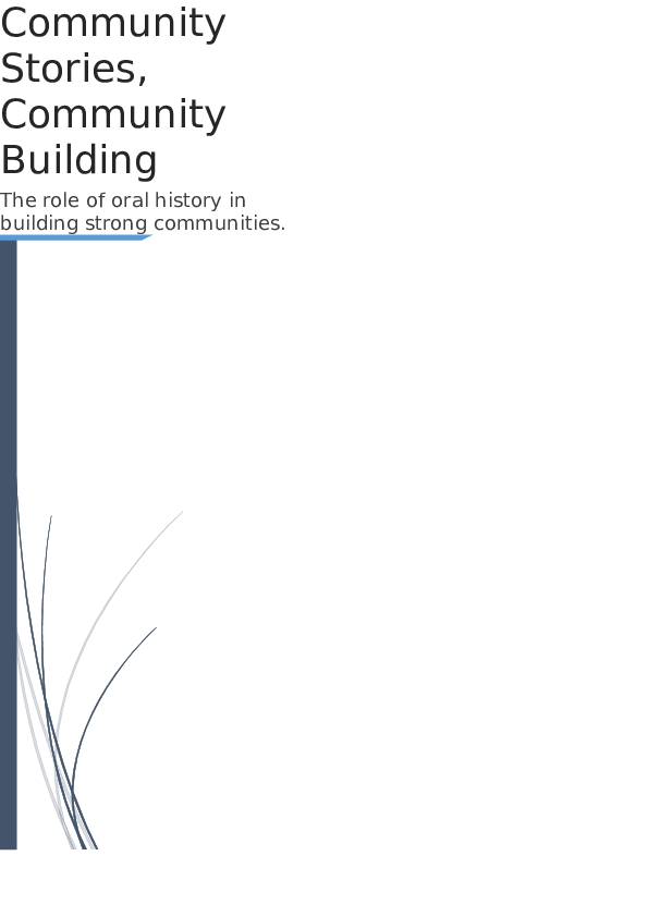(DOC) Community Stories, Community Building