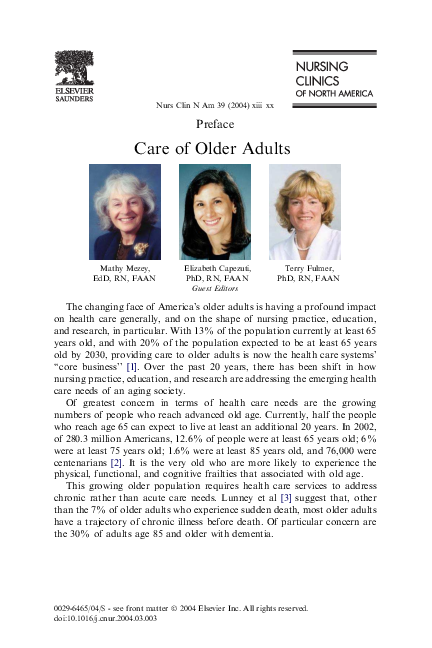 (PDF) Care of older adults