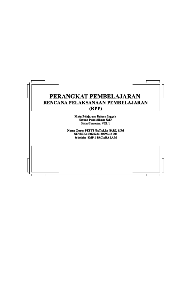 (DOC) Rpp b inggris kls viii sem