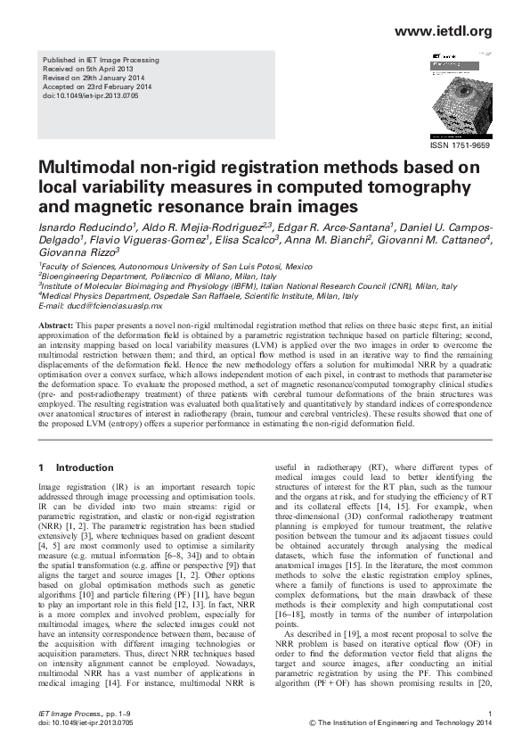 Pdf Medical Image Registration Based On Fast And Adaptive Bidimensional Empirical Mode