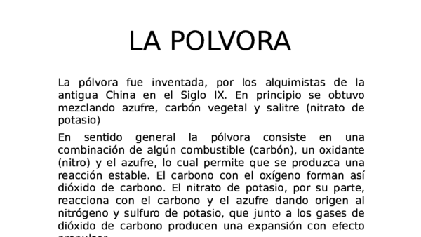 (PPT) DIAPOSITIVAS LA POLVORA