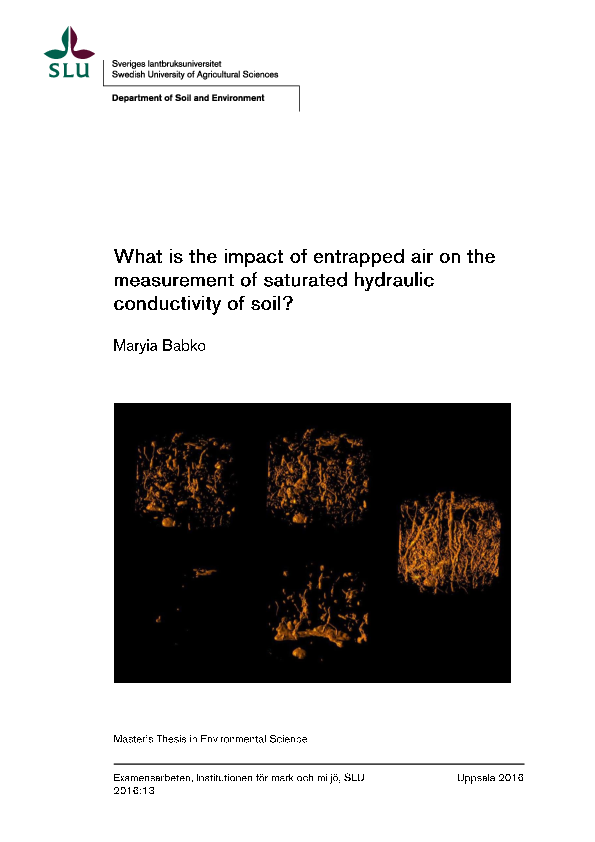 (PDF) What is the impact of entrapped air on the measurment of ...