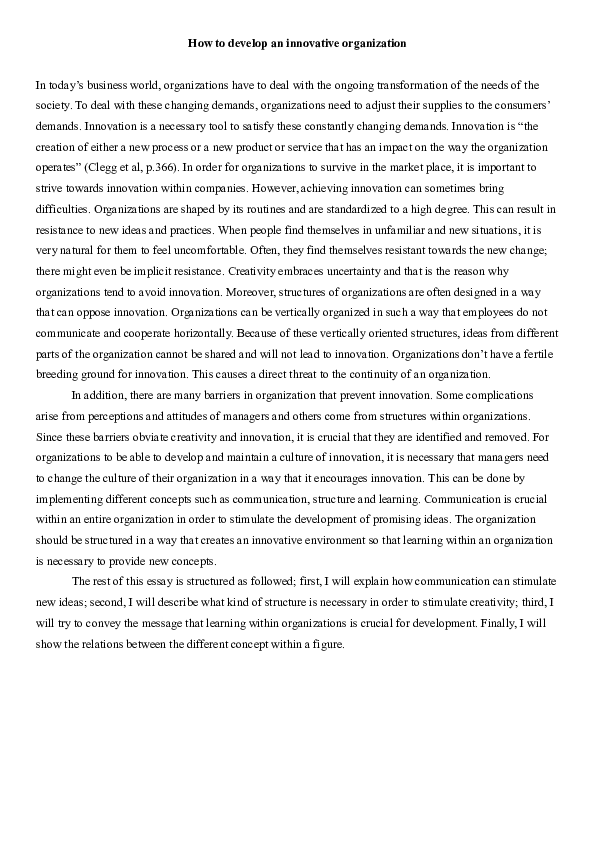 (DOC) How to develop an innovative organization