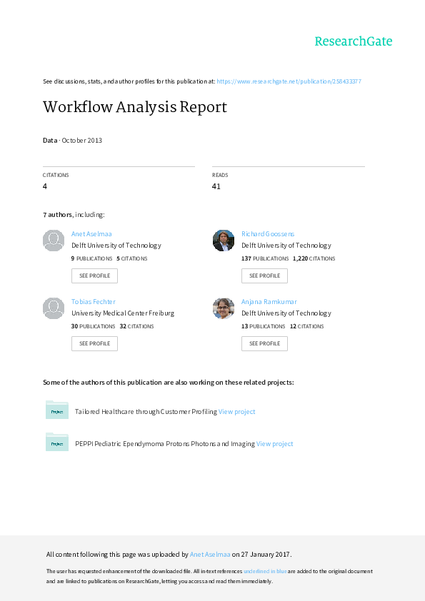 (PDF) Workflow analysis report