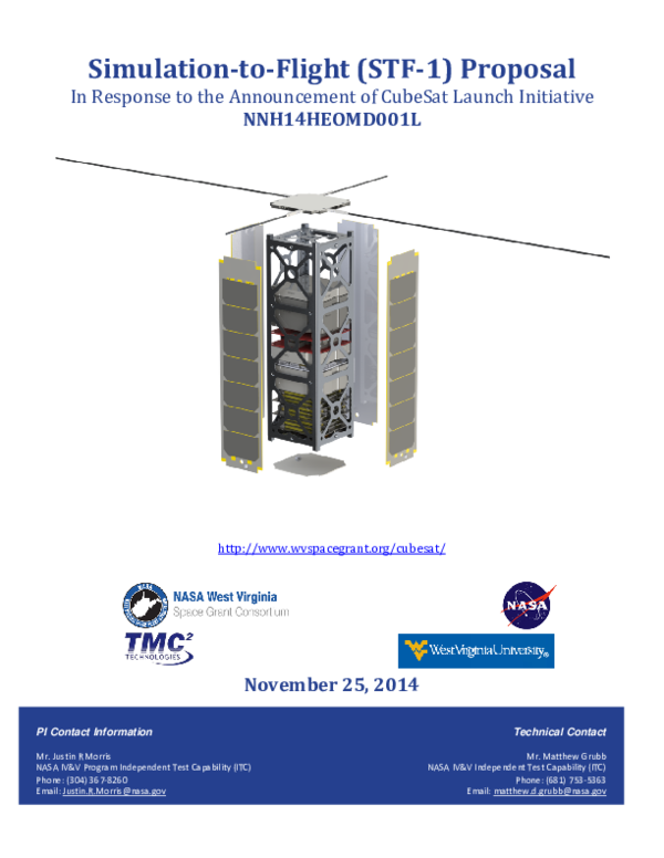 (PDF) Simulation-to-Flight (STF-1) Proposal In Response to the ...