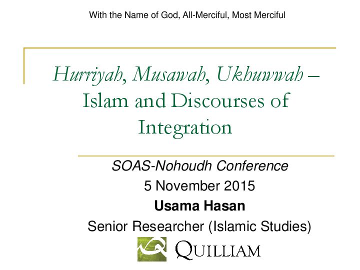 (PDF) Hurriyah, Musawah, Ukhuwwah (Liberty, Equality, Fraternity ...