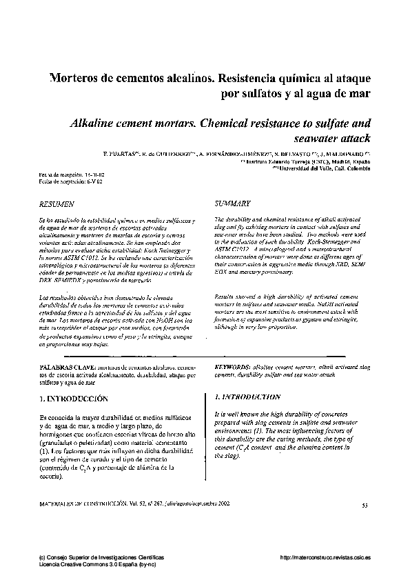 (PDF) Alkaline cement mortars. Chemical resistance to sulfate and ...