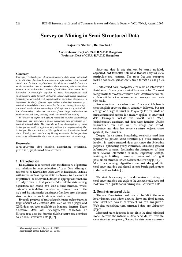 (PDF) Survey on Mining in Semi-Structured Data