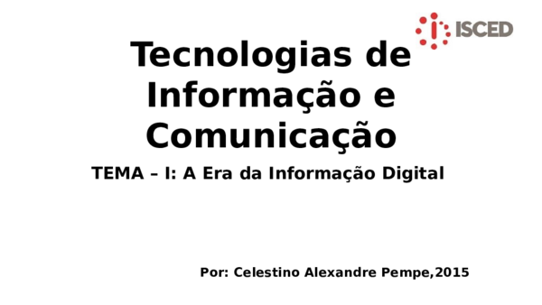 Ppt Tema I A Era Da Informacao Digital