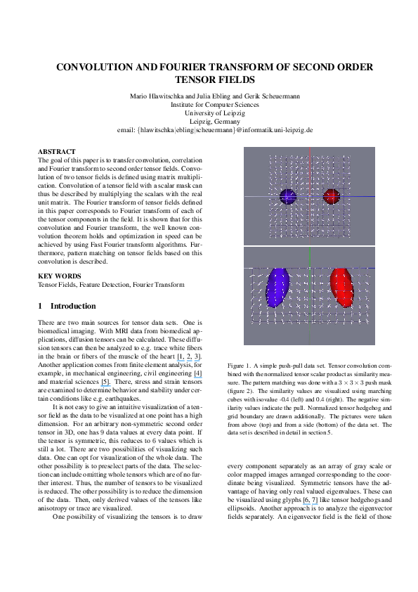 (PDF) Convolution and Fourier-Transform of Second Order Tensor Fields