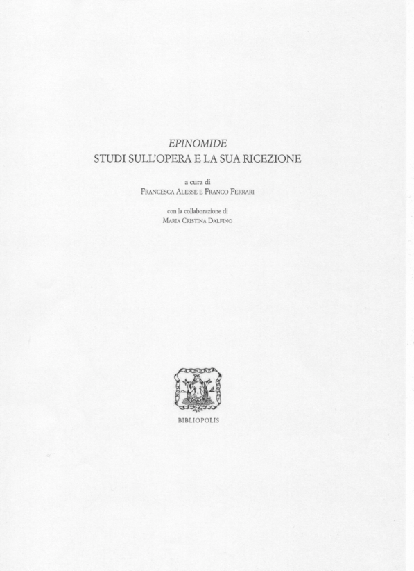 (PDF) Filone e l'Epinomide, in Epinomide. Studi sull'opera e la sua ...