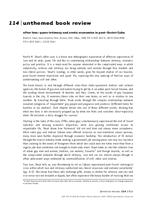 (PDF) (book review) after love: queer intimacy and erotic economies in ...