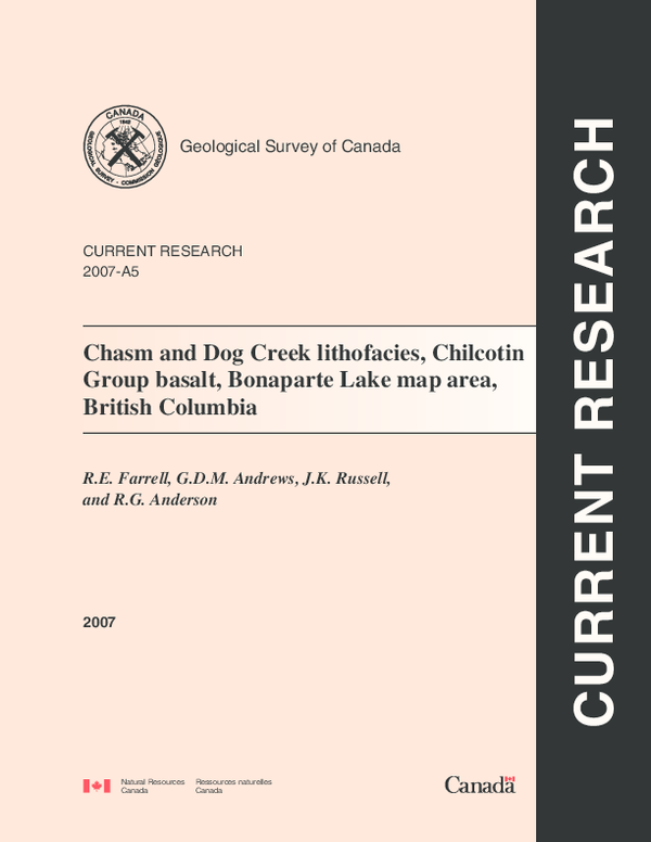 (PDF) Chasm and Dog Creek lithofacies, Chilcotin Group basalt, Bonaparte Lake map area, British ...