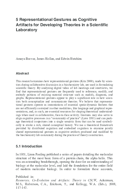(PDF) Representational Gestures as Cognitive Artifacts for Developing ...