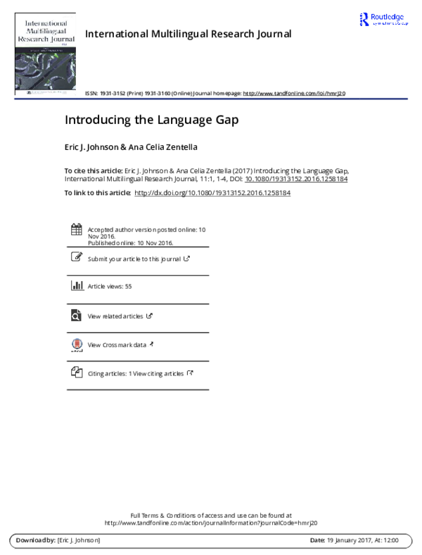 (PDF) Introducing the Language Gap