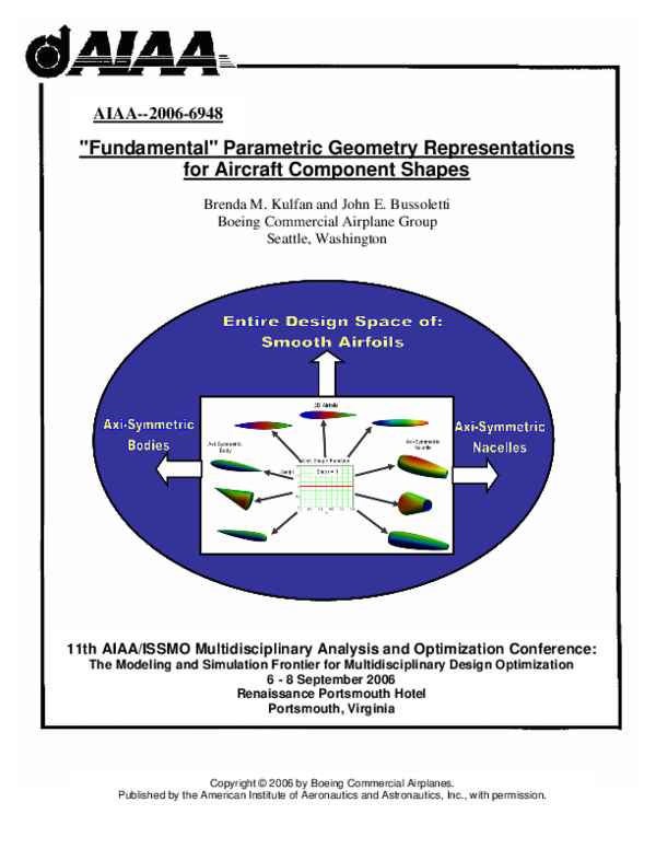(PDF) Parametric Geometry Representations for Aircraft Component Shapes
