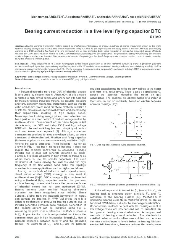 (PDF) Bearing current reduction in a five level flying capacitor DTC drive