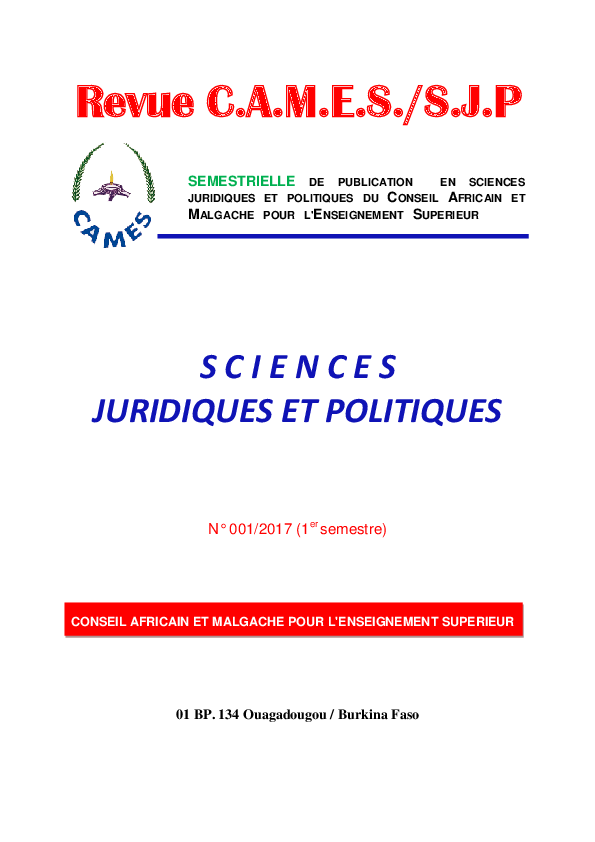 CONSEIL AFRICAIN ET MALGACHE POUR L'ENSEIGNEMENT SUPERIEUR (C. A. M. E. S.)