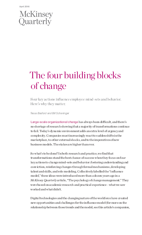 (PDF) The four building blocks of change