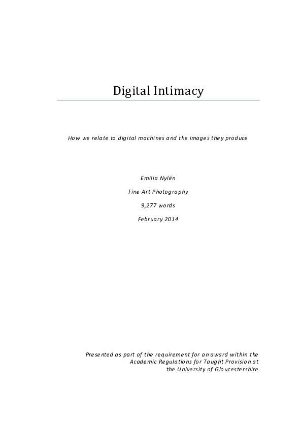 (PDF) Digital Intimacy