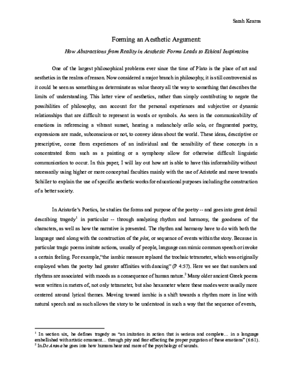 (PDF) Forming an Aesthetic Argument: How Abstractions from Reality in ...