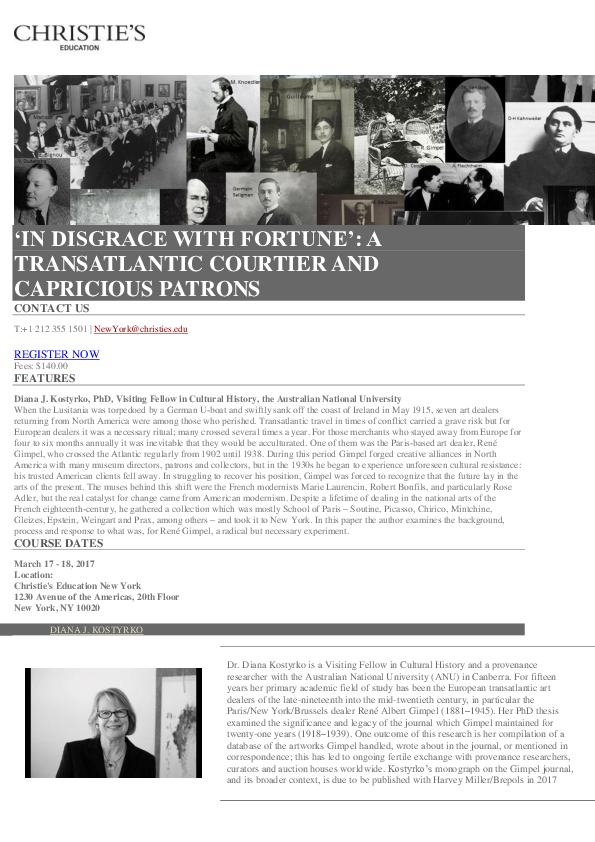 (PDF) 'IN DISGRACE WITH FORTUNE': A TRANSATLANTIC COURTIER AND ...